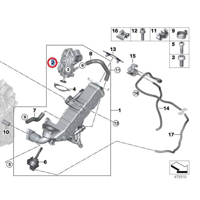 MINI（ミニ） EGRバルブ F60 F56 F55 R60 R61 11718513132 純正品 : Bay side parts ...