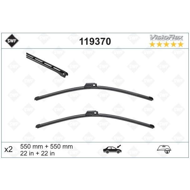 Audi（アウディ） A4 A6 ワイパーブレード フロント 左右セット 右ハンドル車用 4B2998002 4B2955425C SWF製 ...