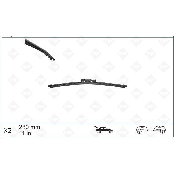ミニ R55 R56 クラブマン エアロタイプ ワイパーブレード リア 2本セット 61620036625 SWF製 : 119506x2 ...