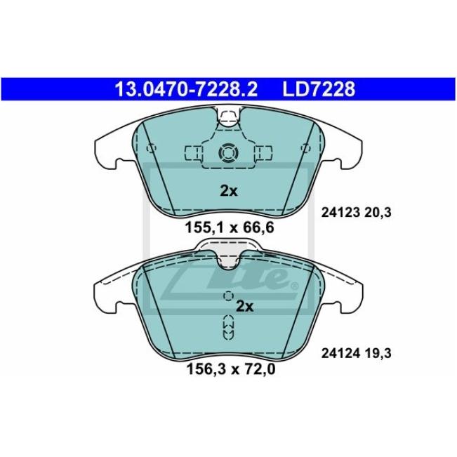ボルボ 低ダスト ATE セラミック ブレーキ パッド フロント S60 S80 V60 V70 XC70 等 30793107 ...