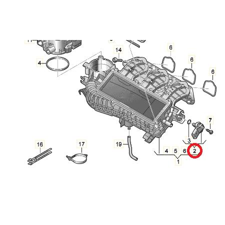 フォルクスワーゲン VW アウディ 吸気圧センサー マップセンサー プレッシャーセンサー 03G906051E 038906051C ...