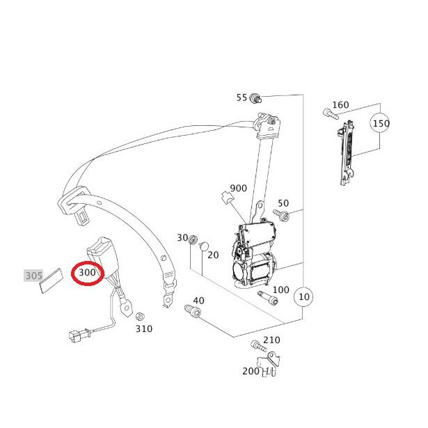 Mercedes-Benz（メルセデス・ベンツ） Cクラス W204 フロント シートベルトキャッチ バックル 右 2048602469 純正 ...