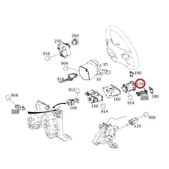 Mercedes-Benz（メルセデス・ベンツ） ベンツ 純正 ヘッドライトスイッチ W204 2049053404 204905340464 ...