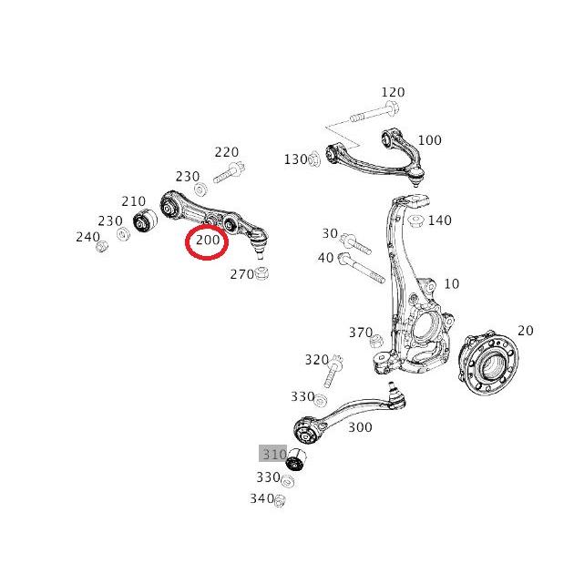 Mercedes-Benz ベンツ 純正 フロント ロアアーム コントロールアーム 左 W205 2053300510 2053305308 ...