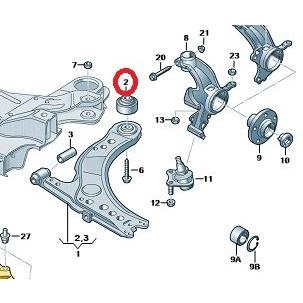 フォルクスワーゲン VW アウディ ロアアームブッシュ 片側分 1J0407181 優良品 左右共通 : Bay side parts ...