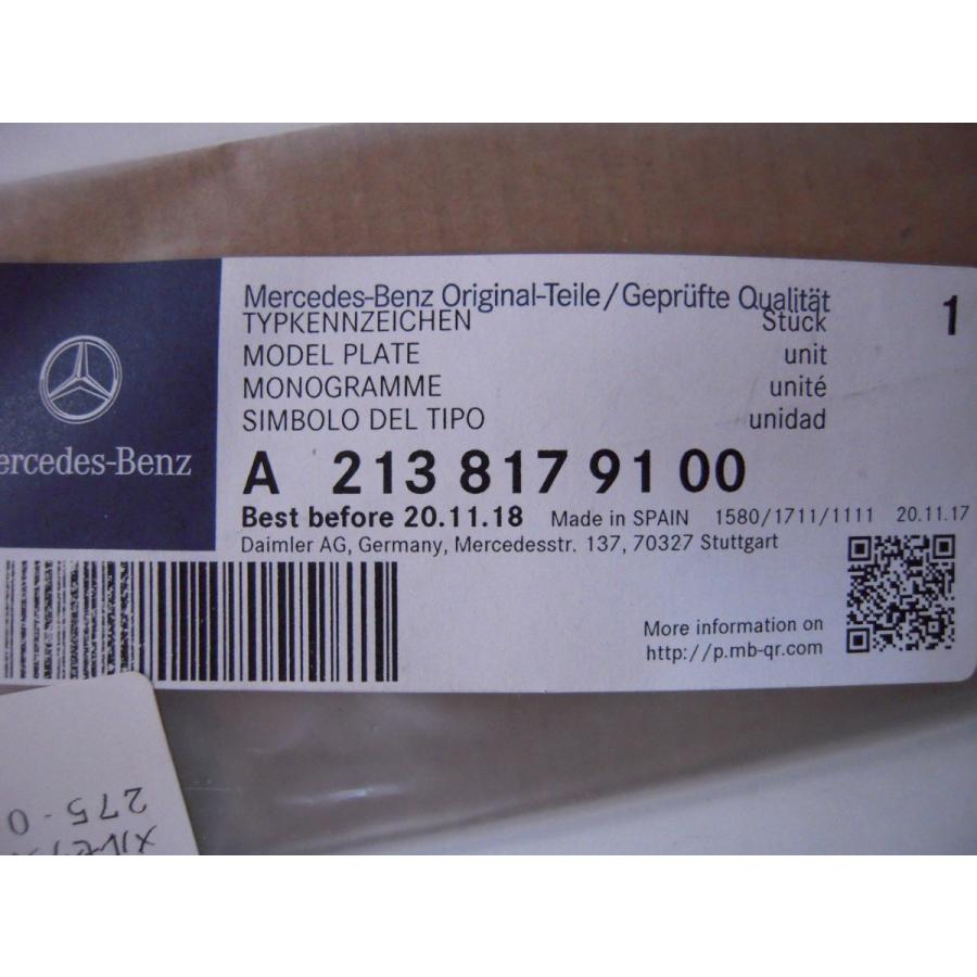 Mercedes-Benz（メルセデス・ベンツ） ベンツ エンブレム Eクラス W213 「BITURBO 4MATIC」 左 純正 ...