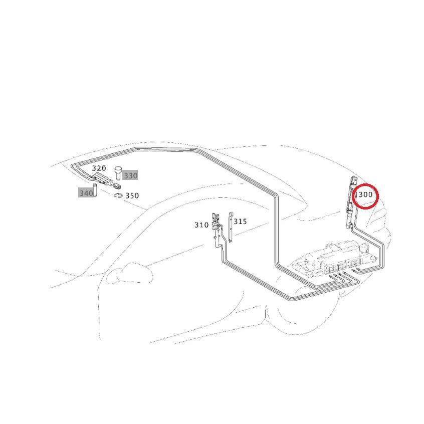 Mercedes-Benz（メルセデス・ベンツ） ベンツ SL コンバーチブル トップ シリンダー ハイドロリックシリンダー 左 R230 等 ...