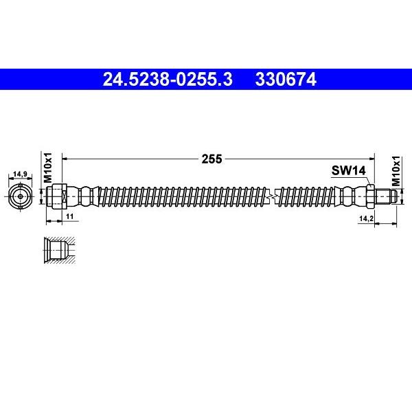 Mercedes-Benz ベンツ リア ブレーキホース 片側分 1本 CLS C219 Eクラス W211 Sクラス W220 SL ...
