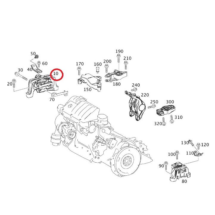 Mercedes-Benz ベンツ エンジンマウント フロント 右側 W176 W246 W242 C117 X117 X156 ...