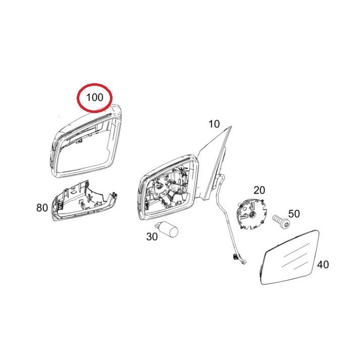 ベンツ Aクラス W176 等 ドアミラーカバー 左 純正新品 24681101009761 24681101609761 : ...