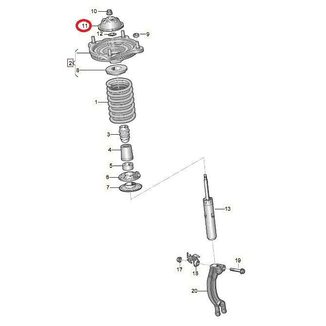 Audi アウディ フロント ショック アッパーマウント 片側分 A4 8H 8E A6 4G A7 8E0412377C 8E0412377 ...