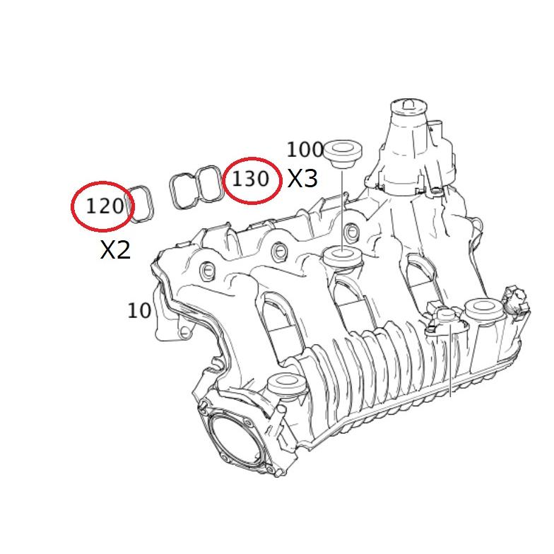 Mercedes-Benz ベンツ 純正 エキゾーストマニホールドガスケットセット 2710960280 2710960180 純正品 ...