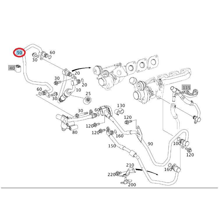 Mercedes-Benz ベンツ ウォーターパイプ M278 M157 エンジン用 2782001851 純正 : Bay side ...