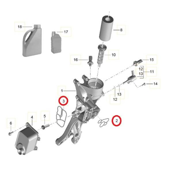 PORSCHE（ポルシェ） マカン オイルクーラーガスケットセット 95811544100 95811707000 ELRING製 : Bay ...
