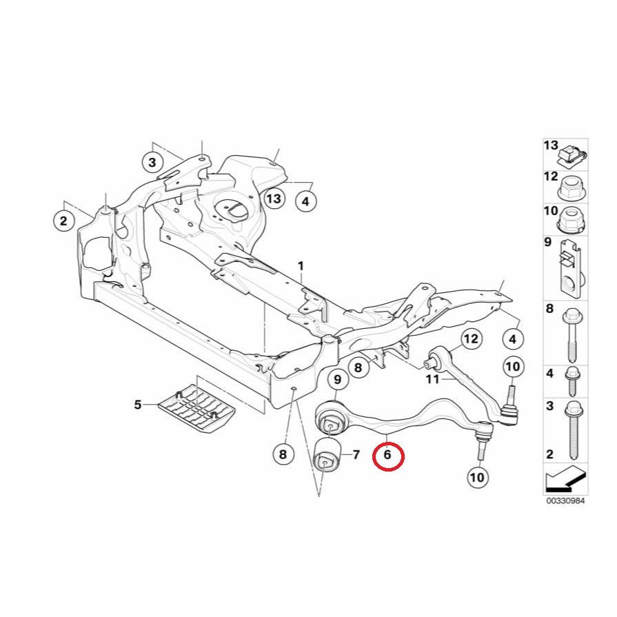 BMW フロント ロアアーム コントロールアーム 右側 E81 E87 E88 E82 E90 E93 E92 E91 E84 E89 等 ...