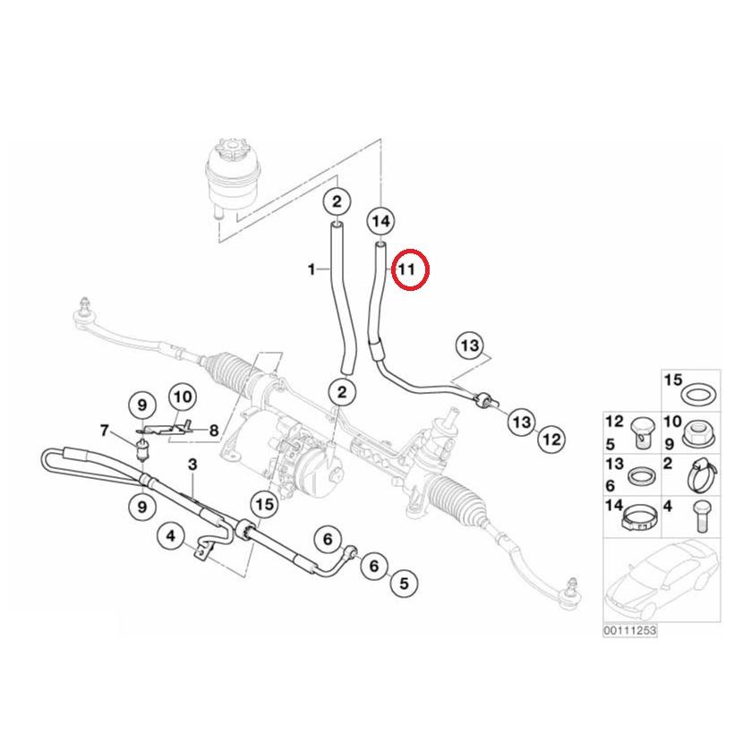 MINI BMW ミニ パワステホース リターン R50 R52 R53 32416781745 純正品 : Bay side parts ...