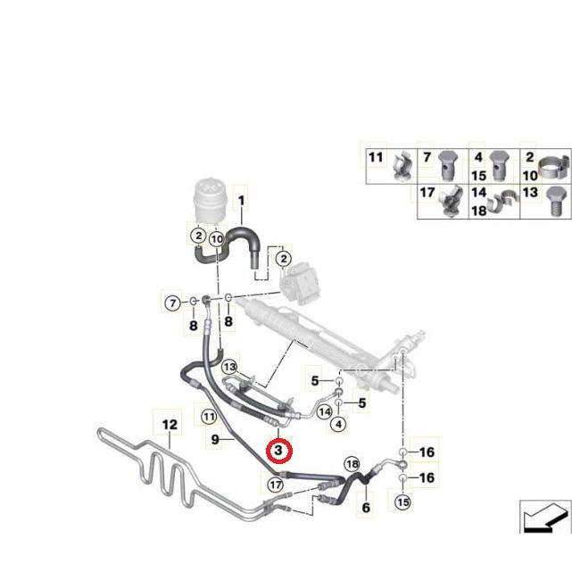 BMW パワーステアリングホース 1シリーズ E81 E87 E88 3シリーズ E90 E93 E91 E92 X1 E84 32416786389 純正品 : Bay side parts ...