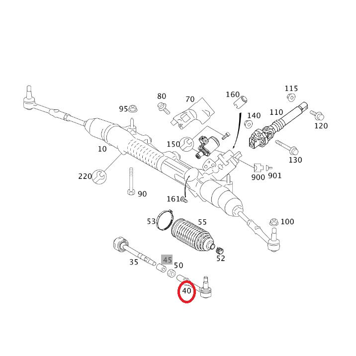 Mercedes-Benz ベンツ タイロッドエンド Sクラス W221 C216 左右共通 片側分 2213303903 LEMFORDER ...