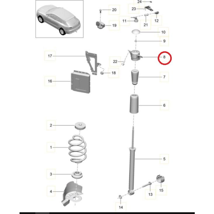 Audi アウディ ポルシェ リア ショック アッパーマウント 片側分 A4 A5 Q5 マカン 等 8K0513353E ...