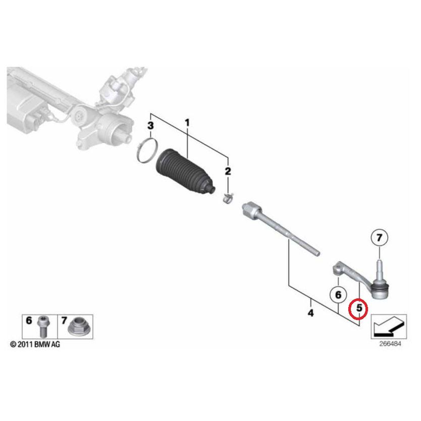 BMW タイロッドエンド 右側 F20 F21 F23 F22 F87 F30 F80 F34 F31 F33 F83 F32 F82 F36 ...