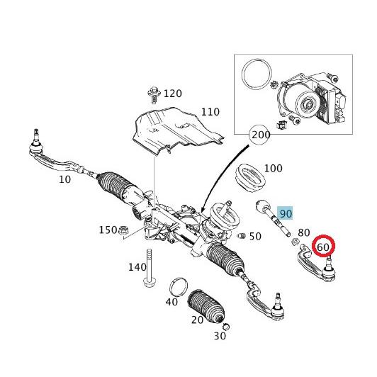 Mercedes-Benz ベンツ タイロッドエンド 右側 W176 W246 W242 C117 X117 X156 2463301800 ...