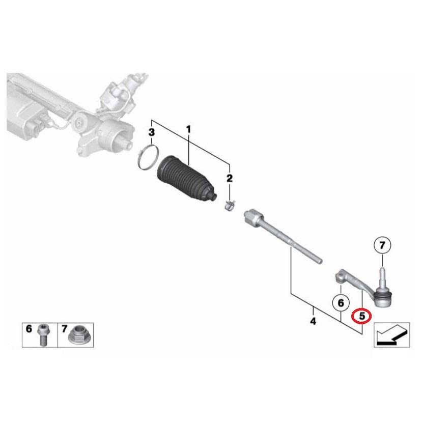 BMW タイロッドエンド 左側 X5 F15 F85 X6 F16 F86 32106858736 LEMFORDER製 : 3716601 ...