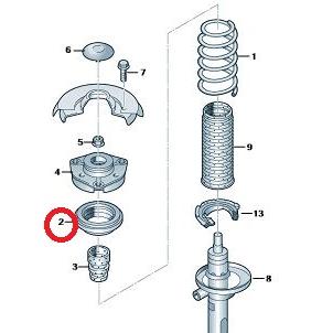 フォルクスワーゲン VW アウディ フロント ショック ベアリング 片側分 アルテオン ポロ ゴルフ7 トゥーラン パサート ティグアン A3 ...