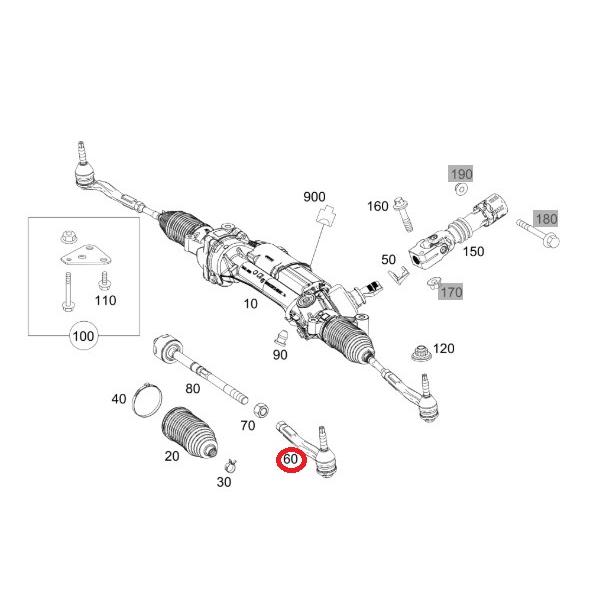 Mercedes-Benz メルセデスベンツ タイロッドエンド 左側 Cクラス W205 CLS C257 Eクラス W213 GLC ...