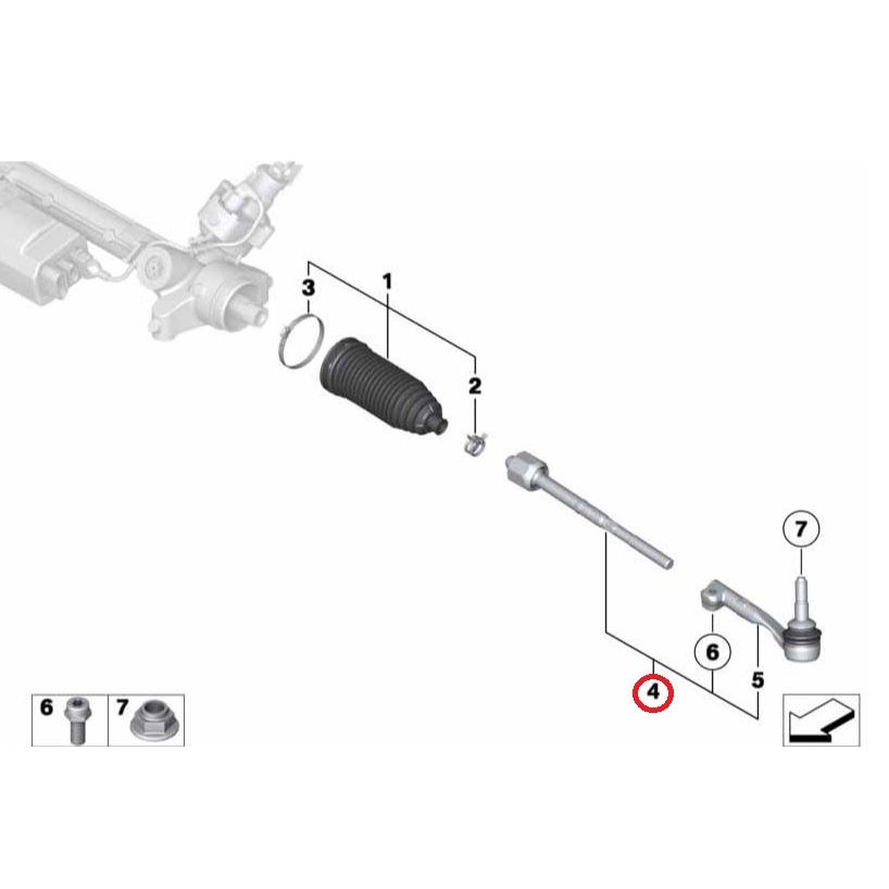 BMW タイロッド 左側 G30 F90 G31 G32 G11 G12 G14 F91 G15 F92 G16 F93 32106869535 32106868688 LEMFORDER製 ...