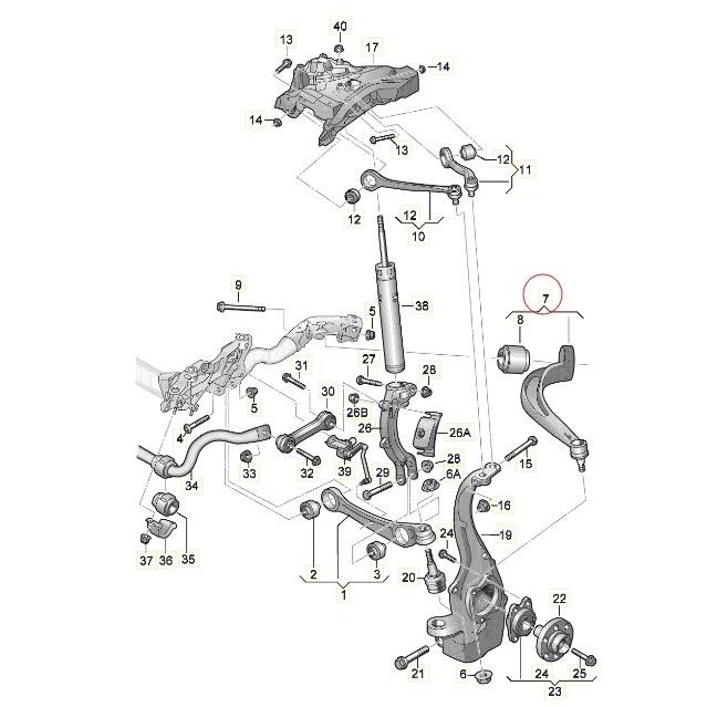 Audi アウディ A6 4G A7 リア ロアアーム 右側 4G0407694M 4G0407694J LEMFORDER製 : Bay ...