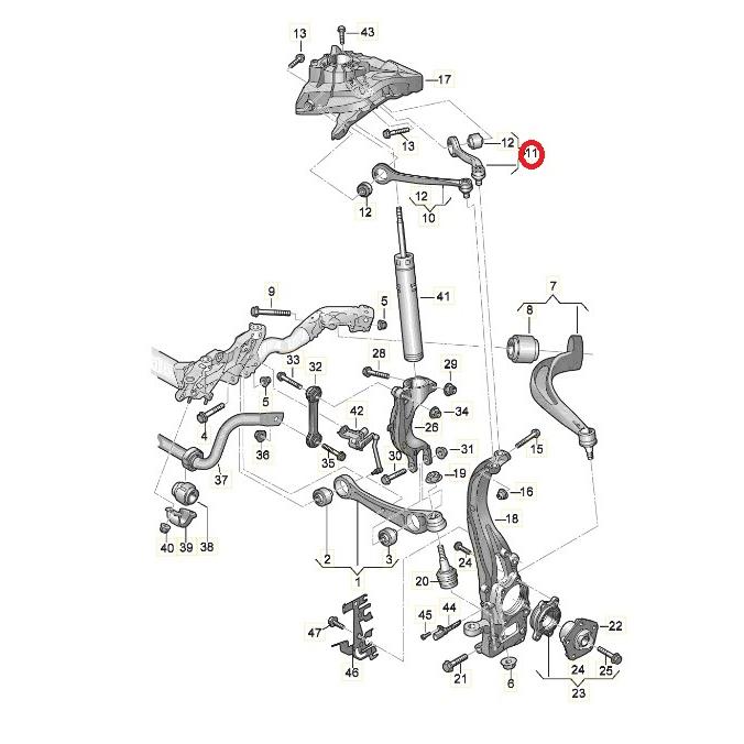 Audi（アウディ） フロント アッパーアーム 右側 A4 A5 後側 8W0407510E 8W0407510B 8W0407510A ...