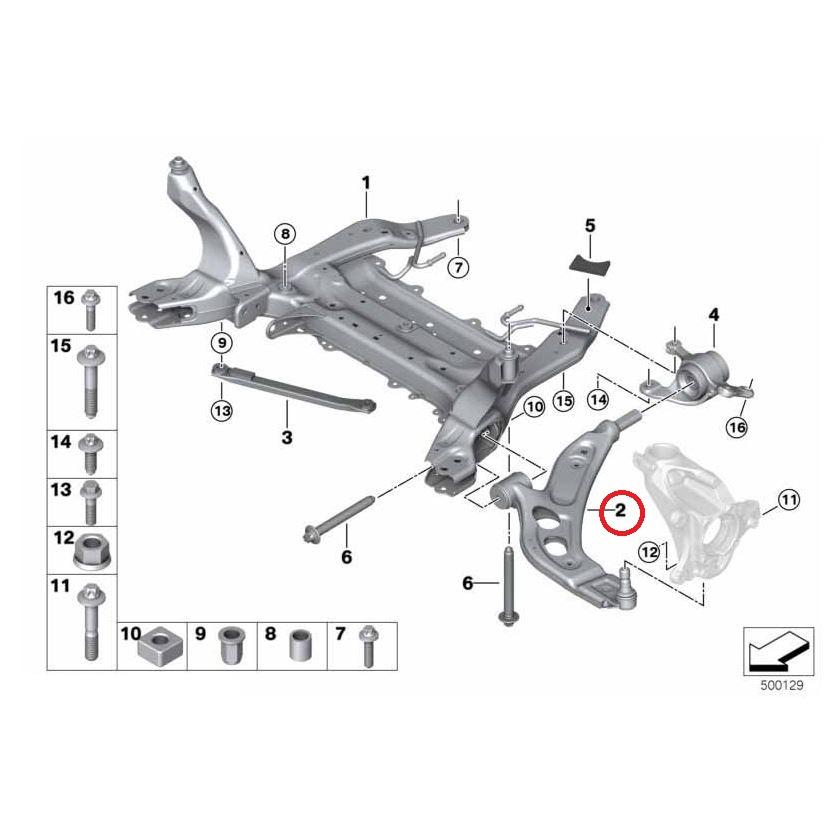 BMW フロント ロアアーム コントロールアーム 左 F40 F45 F46 F48 F39 等 31126879843 LEMFORDER製 ...
