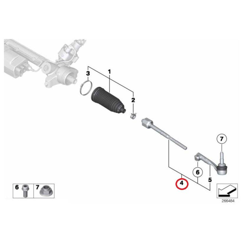 BMW タイロッドASSY ラックエンド 左側 F40 F45 F46 F48 F39 32106899815 32106867404 ...