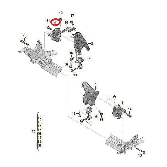 Audi（アウディ） エンジンマウント 右側 1個 A4 A5 4M0199372FC LEMFORDER製 : Bay side parts ...