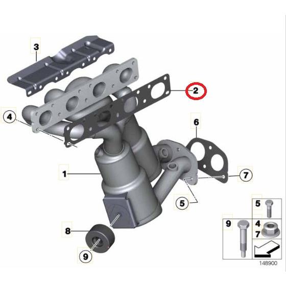 BMW エキゾーストマニホールドガスケット 1シリーズ E81 E87 E88 3シリーズ E90 E93 E91 5シリーズ E60 X1 ...