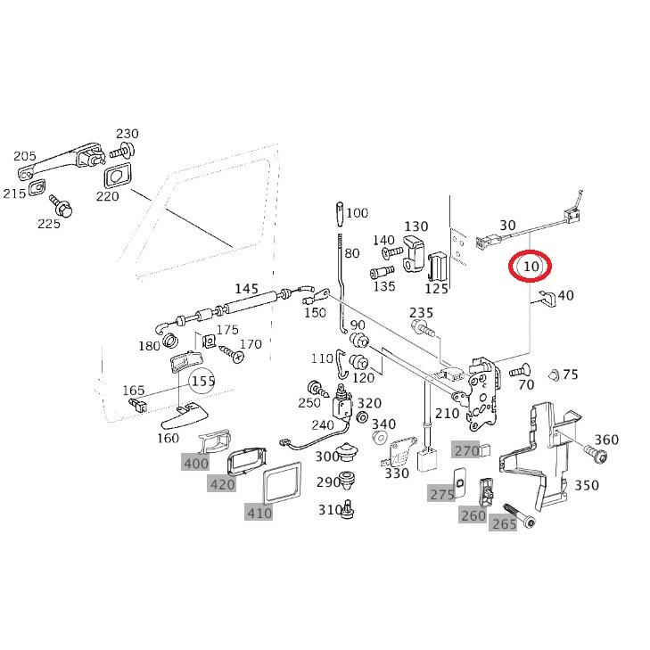 Mercedes-Benz（メルセデス・ベンツ） フロントドアロック 右 Gクラス ゲレンデ W463 右ハンドル用 4637202035 ...