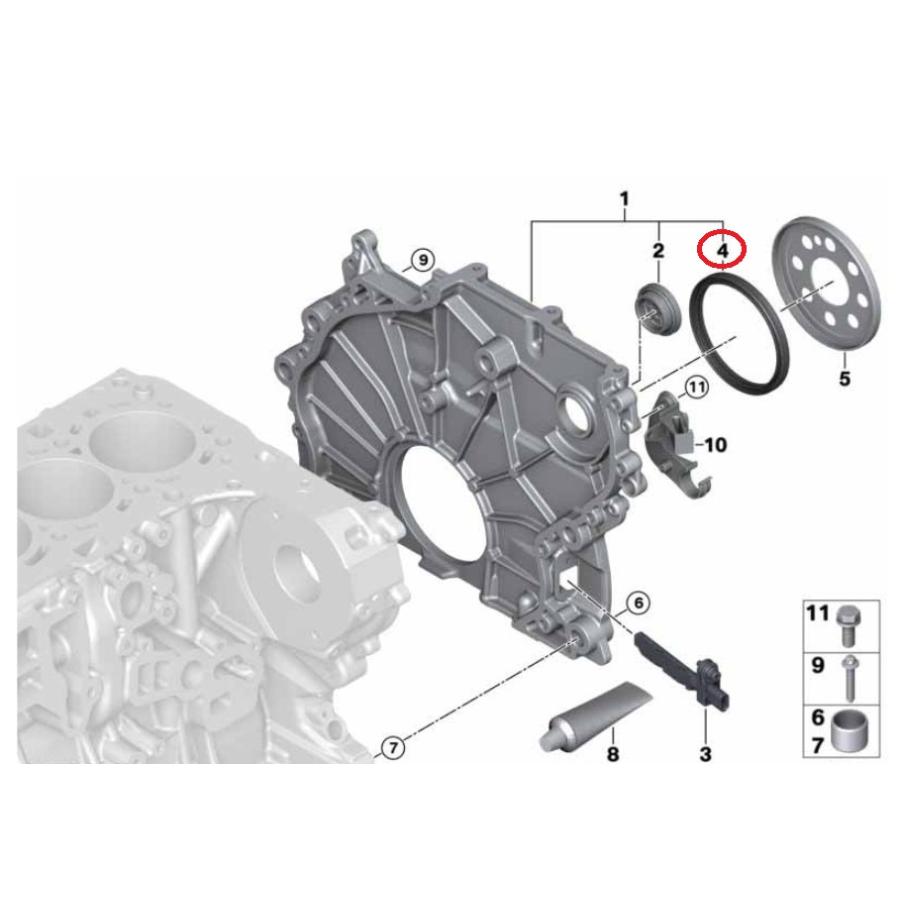 BMW ミニ クランク リア シール クランクシャフトシール 11147797490 ELRING製 : Bay side parts ...