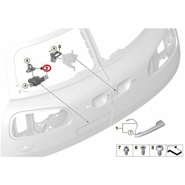 MINI（ミニ） トランクリッドロック 1個 F55 F56 F54 51247337576 純正品 : Bay side parts ...