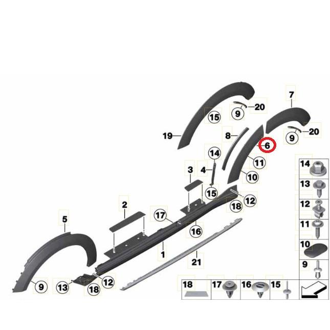 MINI（ミニ） リアオーバーフェンダー 左 R60 クラブマン 51779801885 純正品 : Bay side parts - 通販 ...