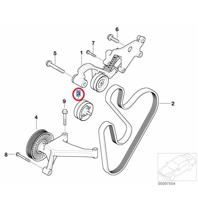 MINI（ミニ） ファンベルトテンショナー R50 R52 R53 11288625983 INA製 : Bay side parts ...