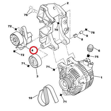 プジョー シトロエン ファンベルトテンショナー 206 等 5751A2 575197 5751C8 1611424580 INA製 ...
