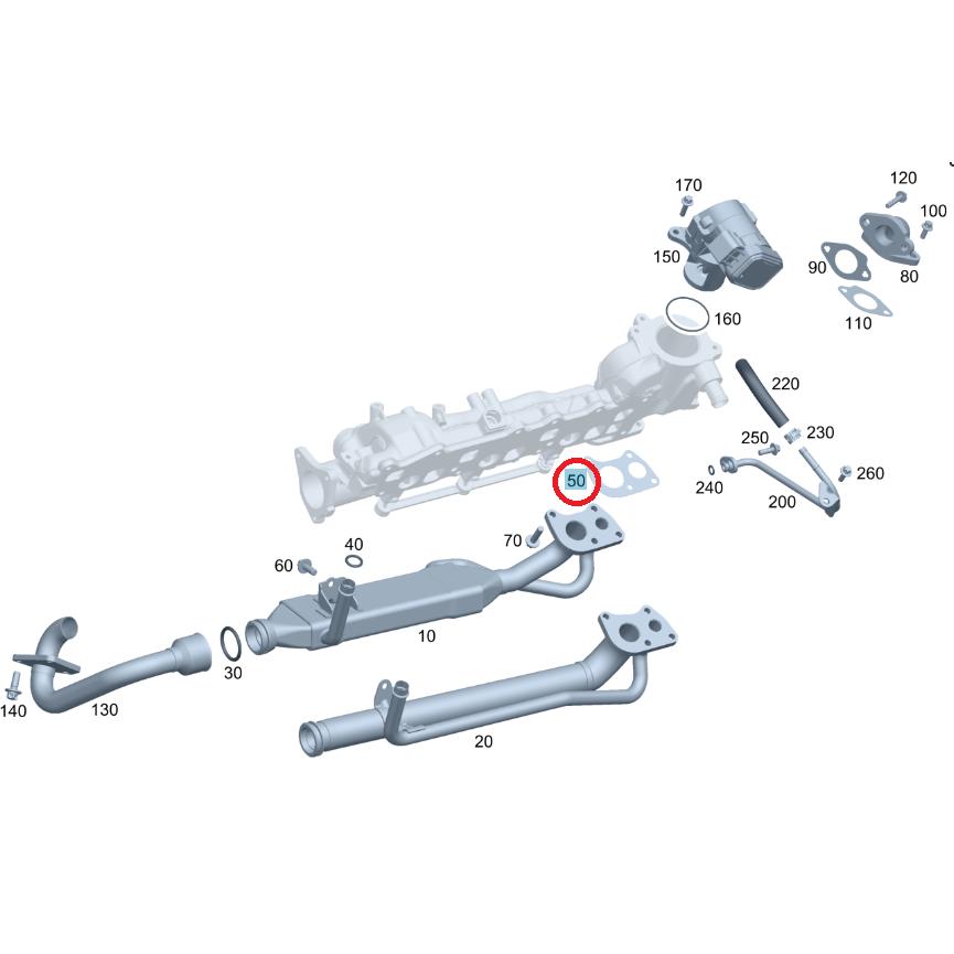 Mercedes-Benz ベンツ インテークマニホールド ガスケット インマニ パッキン 1枚 OM642 エンジン用 6421420580 ...