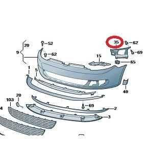 フォルクスワーゲン（Volkswagen） VW フロントバンパーブラケット 右 5K0807724B 純正品 : Bay side ...