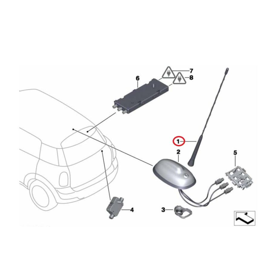 MINI ミニ 純正 ルーフアンテナ ペースマン R61 クロスオーバー R60ノーマルアンテナ 65209803851 : Bay side parts - 通販 - Yahoo!ショッピング