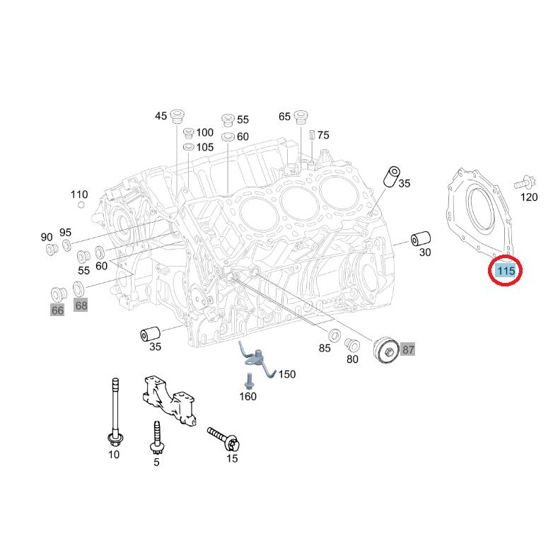 Mercedes-Benz ベンツ クランク リア シール クランクシャフトシール クランクカバー 6420100214 ELRING製 ...