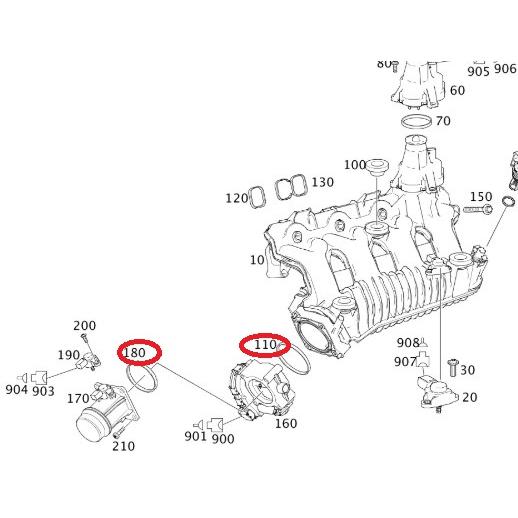 Mercedes-Benz（メルセデス・ベンツ） ベンツ スロットルボディーガスケット 2枚セット M271 M266 4気筒用 ...