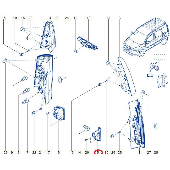 ルノー（RENAULT） リアリフレクター左 8200419924 純正品 : Bay side parts - 通販 - Yahoo!ショッピング