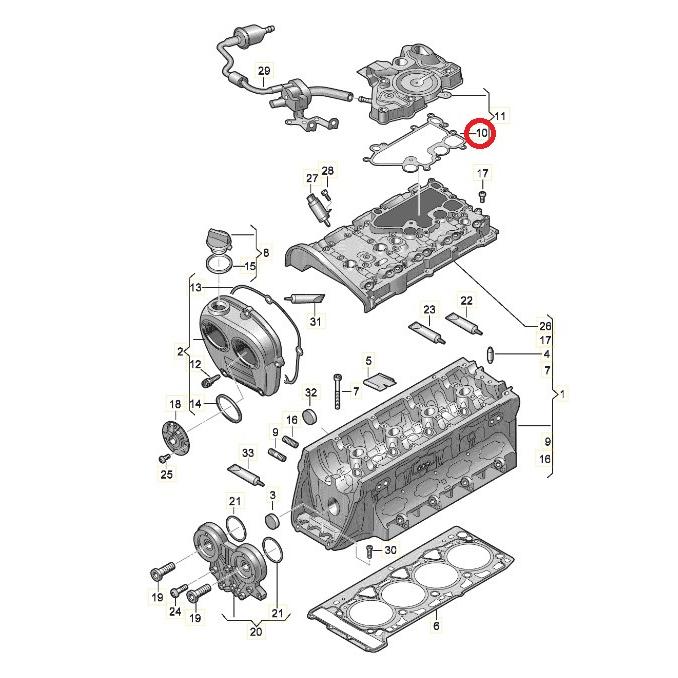 VW アウディ エンジンオイルセパレーター ガスケット 06K103484F 優良品 :852590:Bay side parts - 通販 ...
