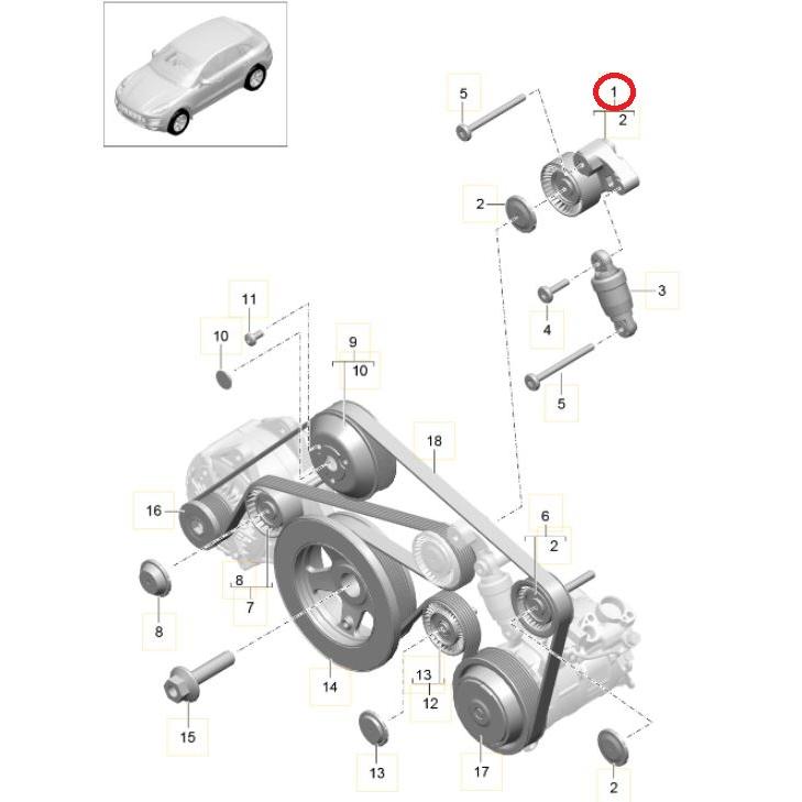 PORSCHE ポルシェ 純正 ファンベルトテンショナー 94810240375 94810240323 : Bay side parts ...