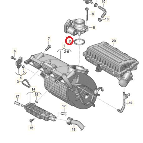 フォルクスワーゲン（Volkswagen） VW アウディ スロットルボディガスケット スロットル バタフライ サポート ガスケット ...